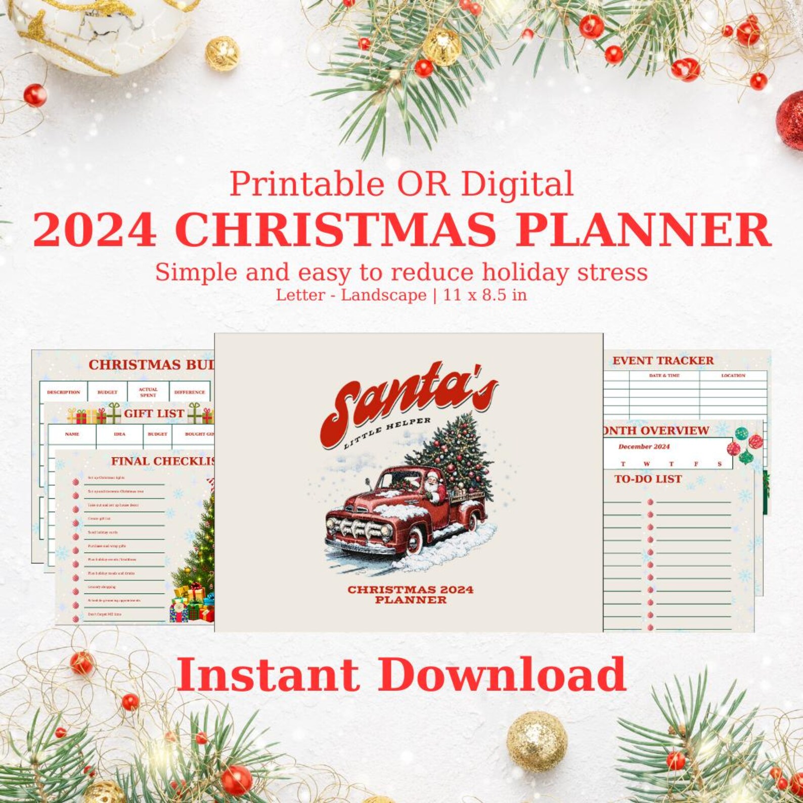 Effortless Holiday Planner With Printable Checklists for Stress-free ...