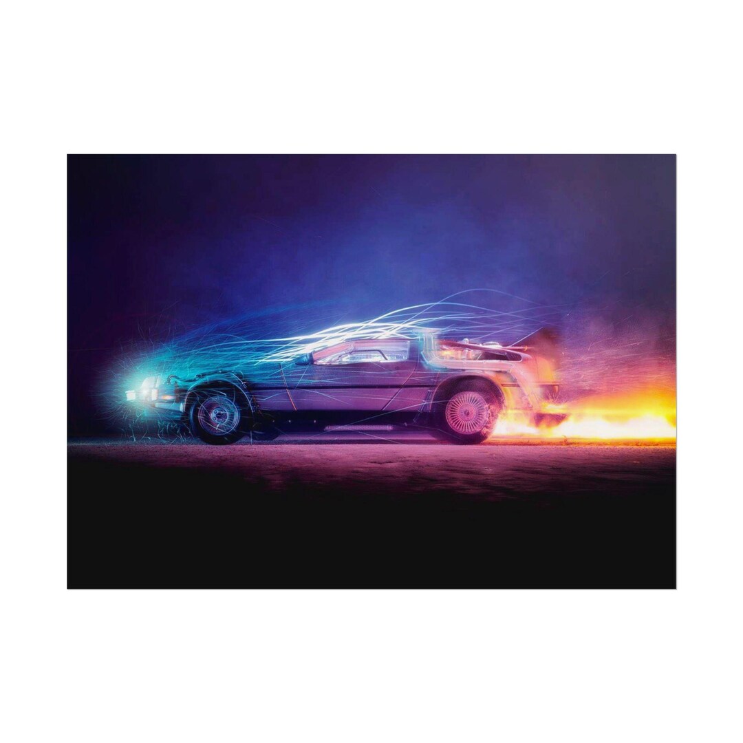 Delorean Back to the Future Car Theme Poster Rolled Poster Fan Art Wall ...