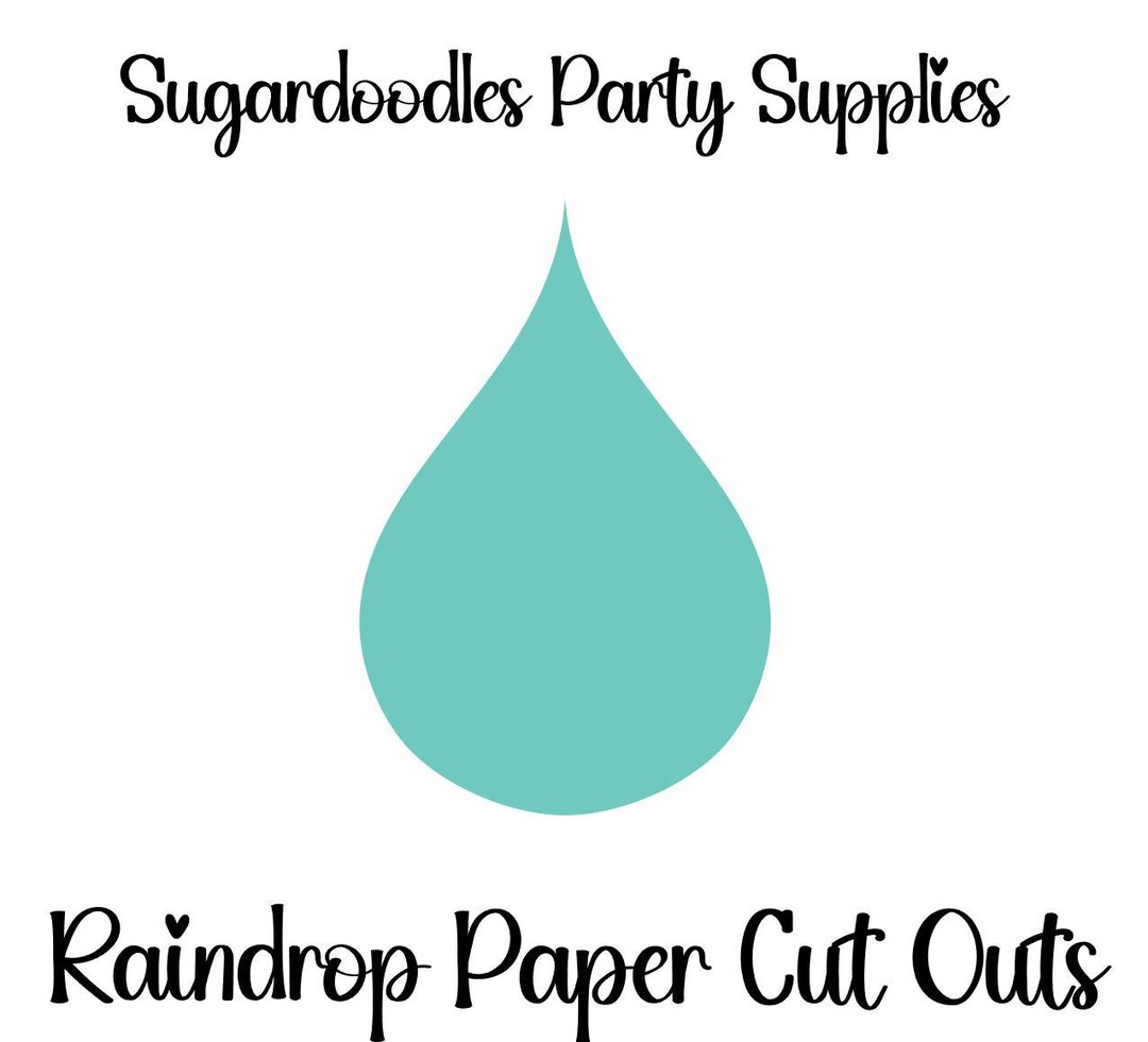 Pack of 25 Raindrop Paper Cut Outs-scrapbooking Supplies-teaching Tools ...