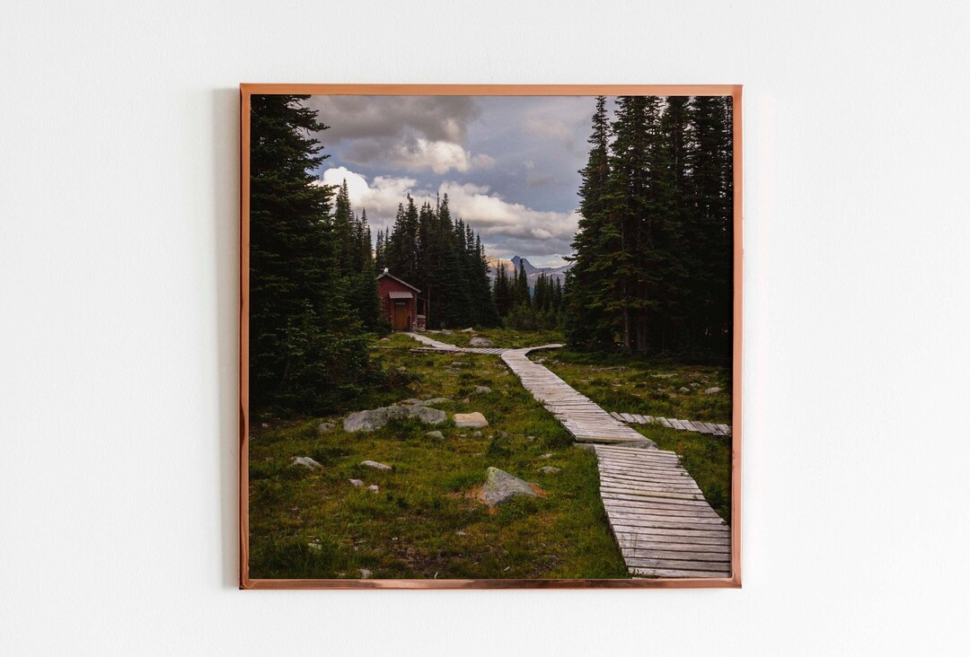 Rustic Log Cabin, Rocky Mountains Print, Winter Log Cabin, Lake House ...
