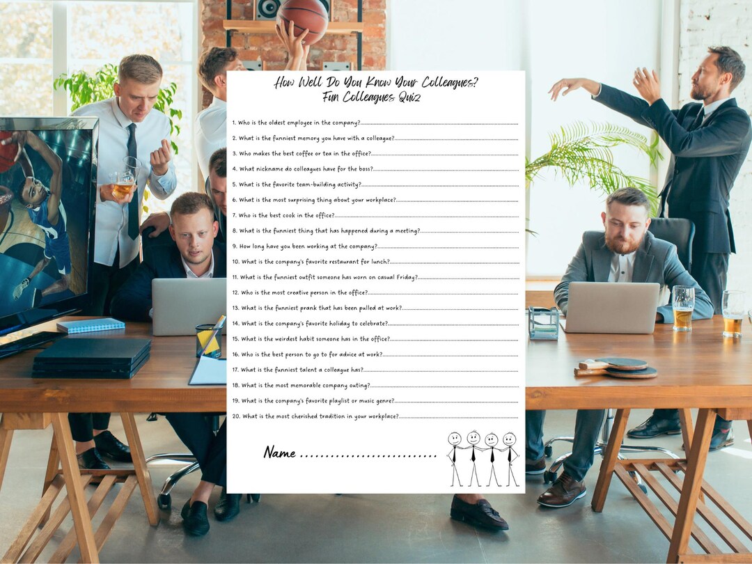 Colleague Trivia Quiz: Fun Printable Office Game (PDF) - Etsy