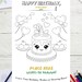 Printable Birthday Cake Coloring Page, Custom Kids Activity Card ...