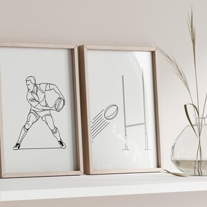Rugby Player Wall Art Set, Minimalist Sports Prints, Digital Rugby ...