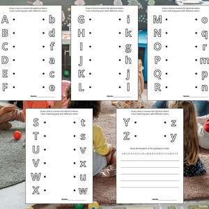 Printable Alphabet Matching Worksheets, Preschool Coloring Page, ABC ...