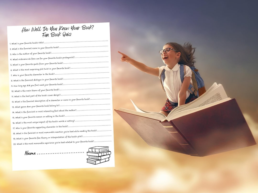 How Well Do You Know Your Favorite Book? | Printable Book Trivia Quiz ...