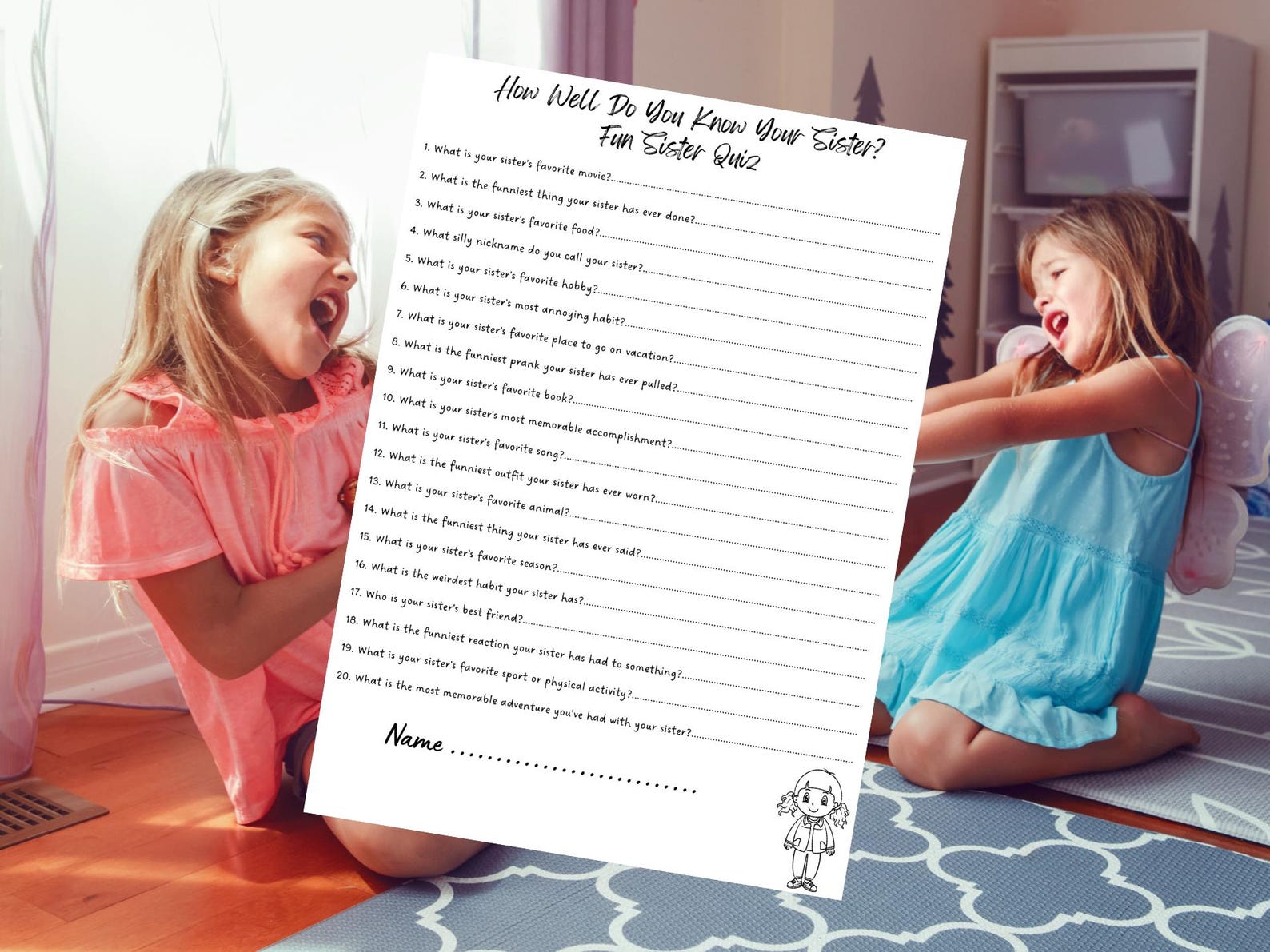 How Well Do You Know Your Sister? Fun Trivia Quiz Game for Siblings ...