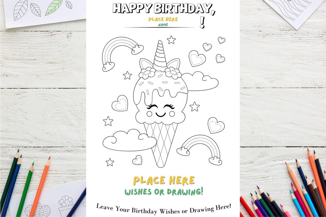 Personalized Happy Birthday Coloring Page – Printable & Colorable Card ...