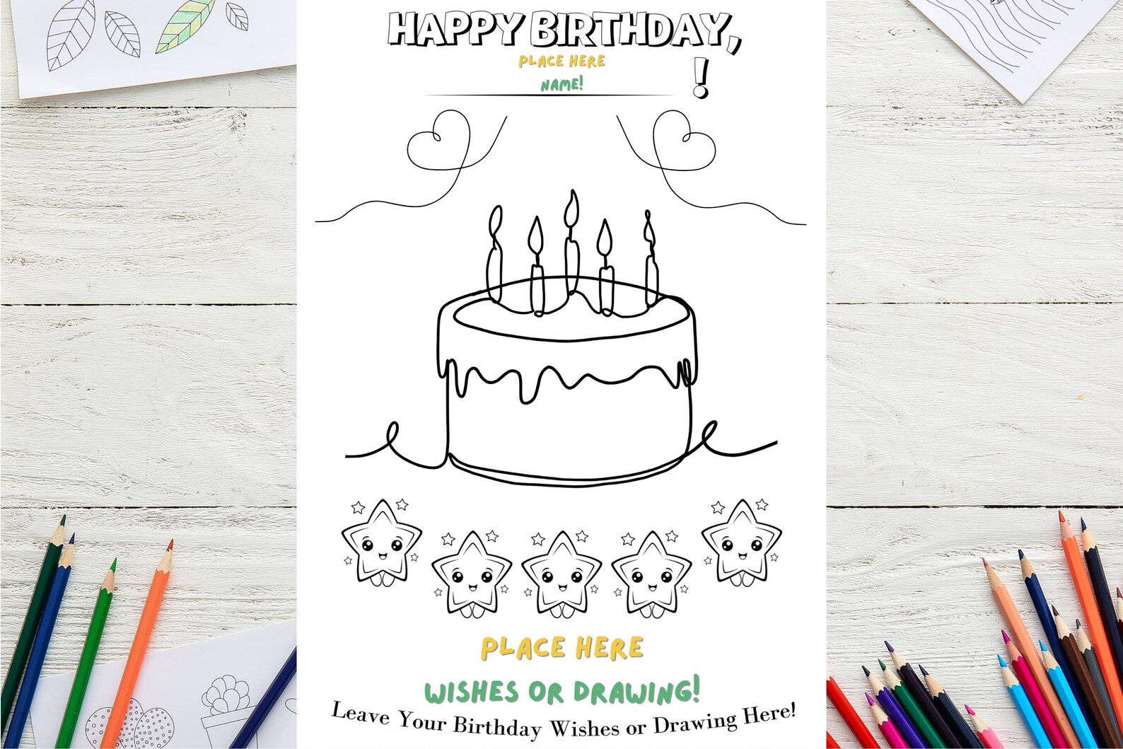 Colorable Birthday Card From Child – Printable Card for Friends and ...