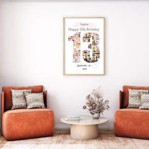 Personalized 13th Birthday Photo Collage Gift (canva Template) - Etsy