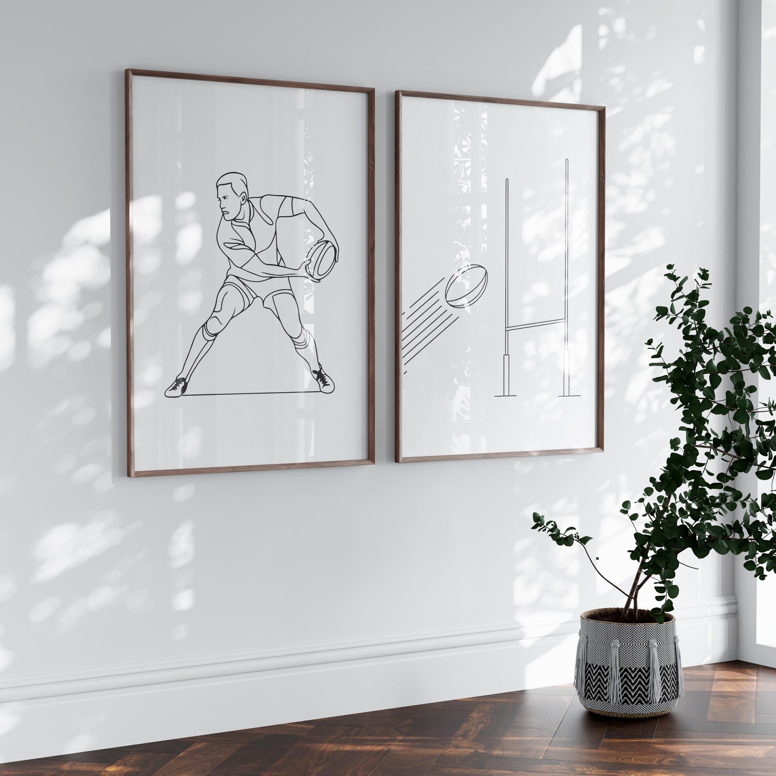 Rugby Player Wall Art Set, Minimalist Sports Prints, Digital Rugby ...