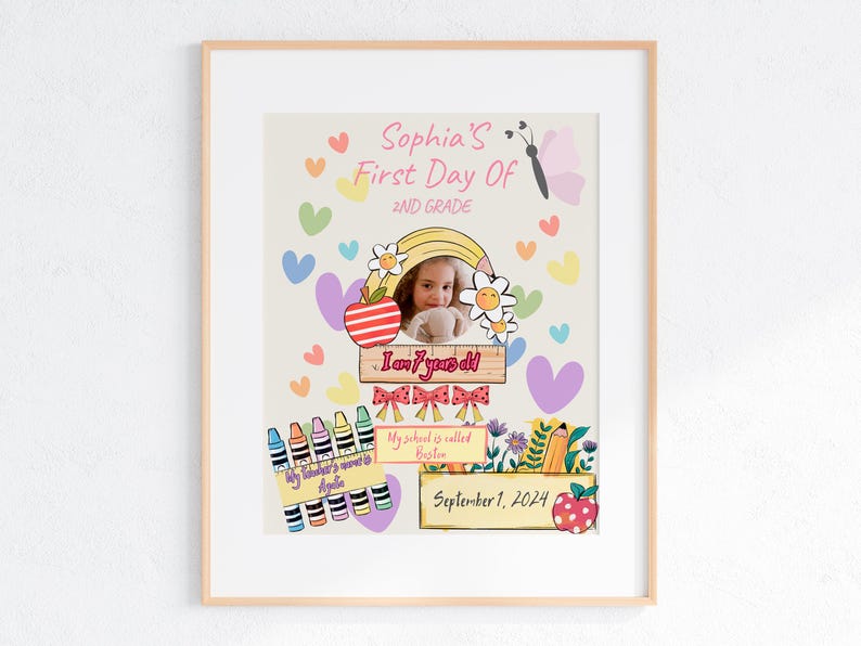 Personalized First Day of School Sign: Reusable Template (digital ...