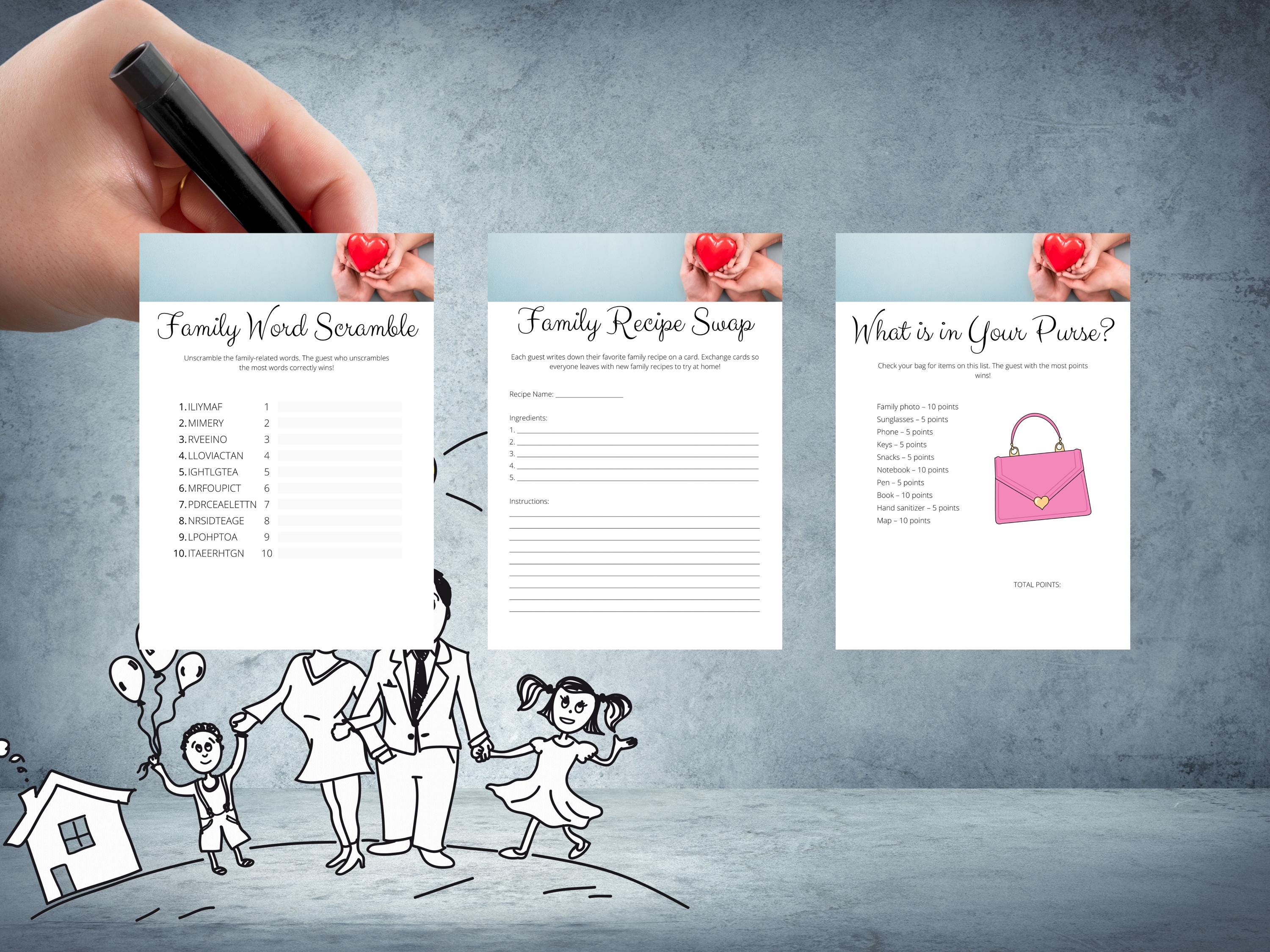 16 Fun Family Reunion Games | Ready-to-print PDF | Family Trivia Game ...
