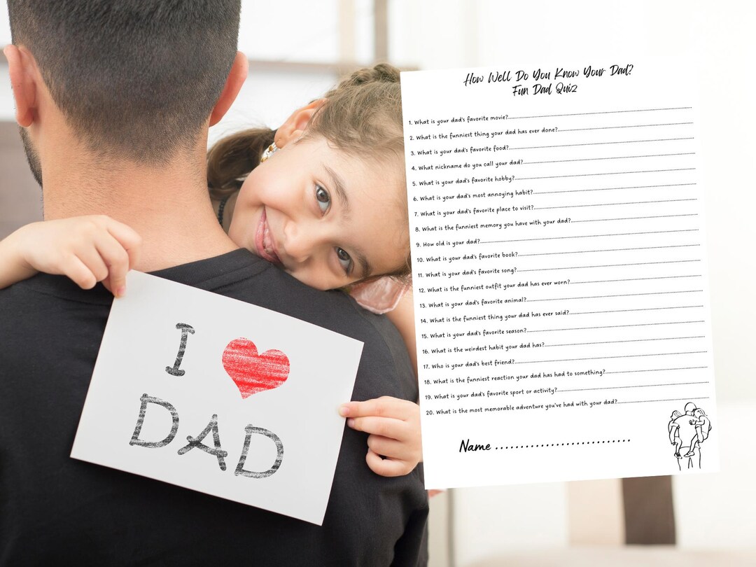 How Well Do You Know Your Dad? | Fun and Printable Dad Trivia Quiz Game ...