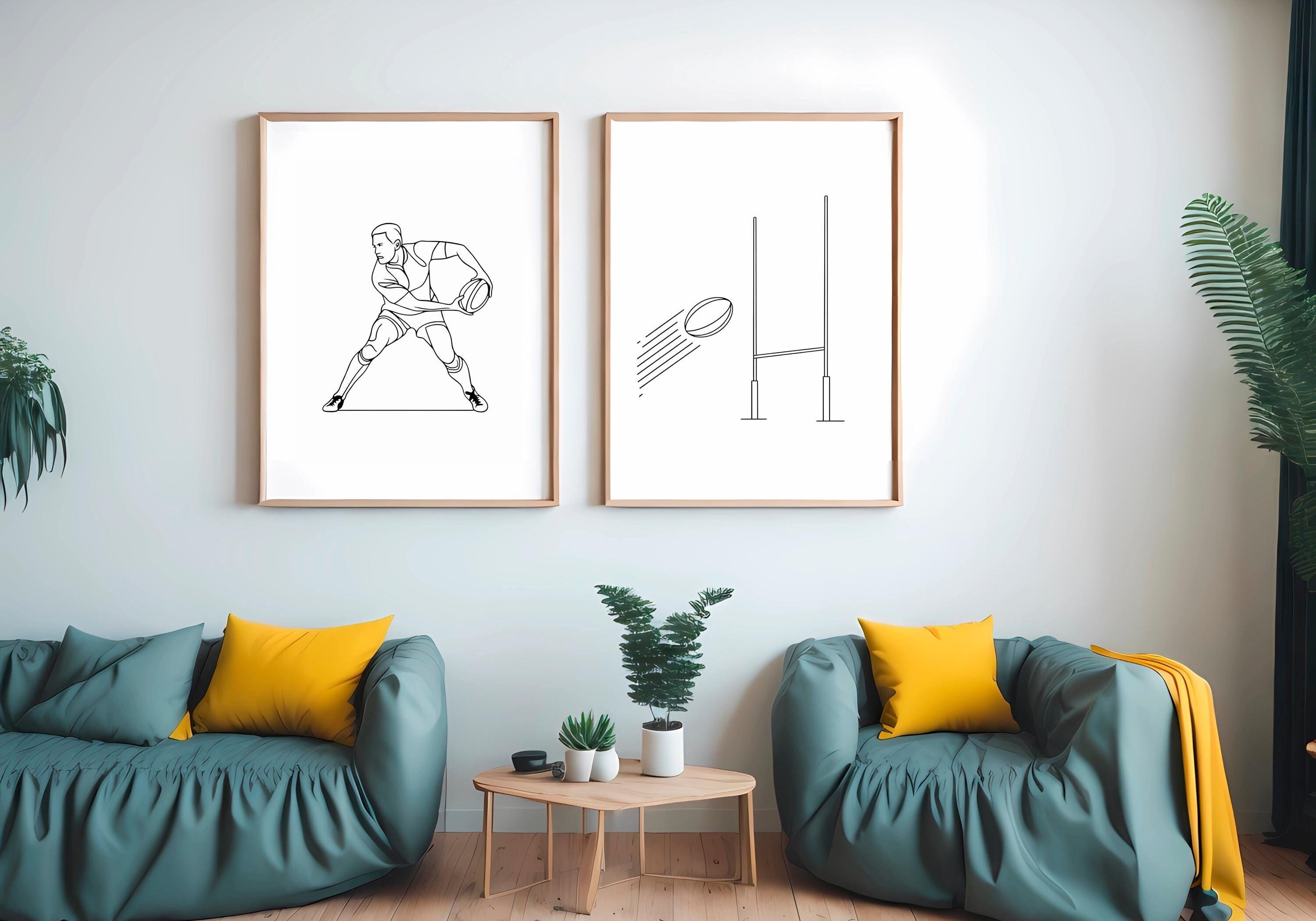 Rugby Player Wall Art Set, Minimalist Sports Prints, Digital Rugby ...