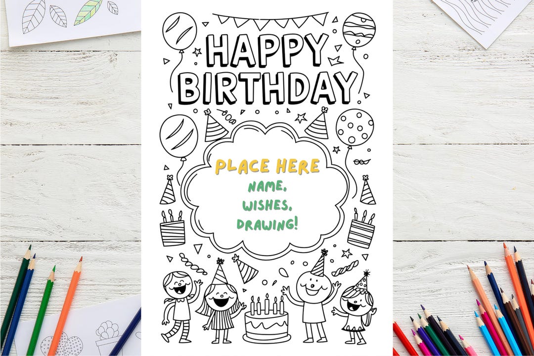 Printable Kids Birthday Card - Customizable and Colorable! Perfect for ...