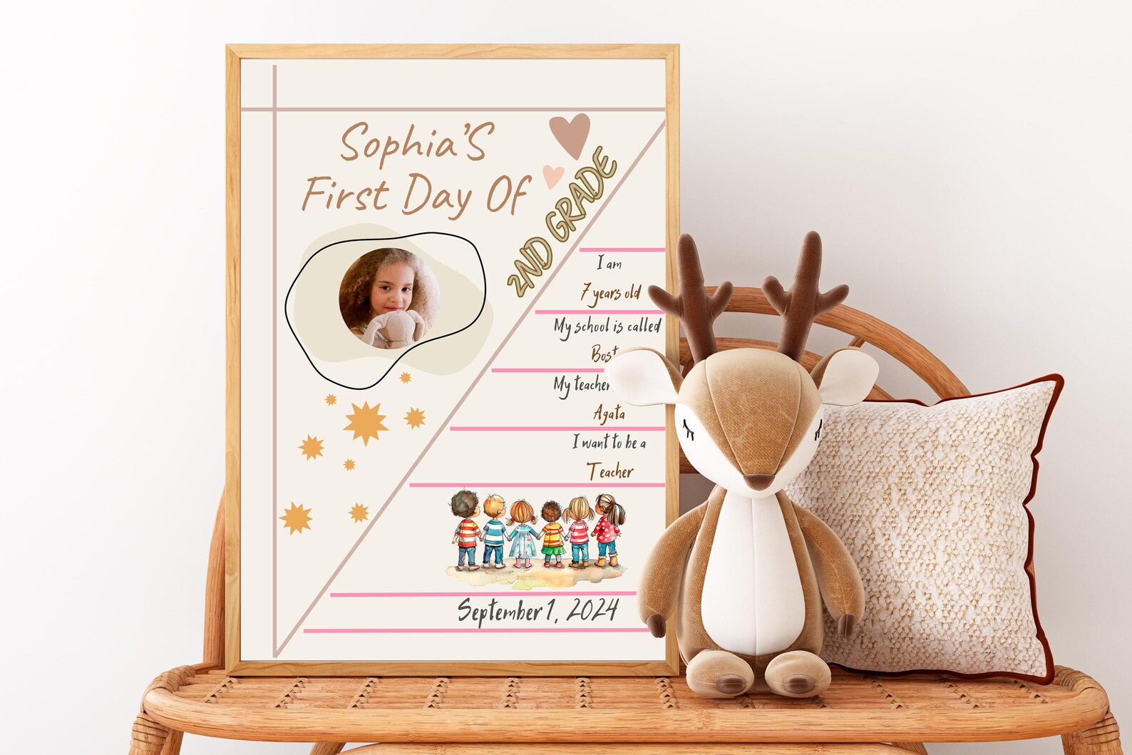 Personalized First Day of School Sign: Reusable Photo Keepsake (digital ...