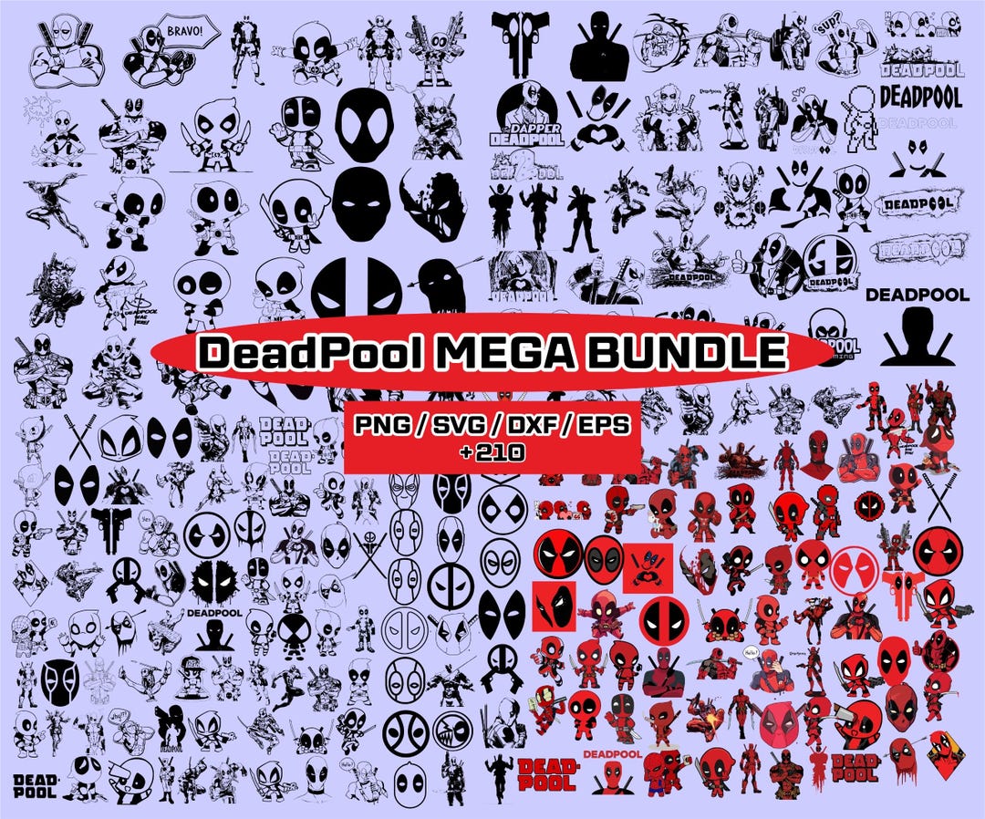 Deadpool Svg Bundle Layered Item, Clipart, Cricut, Digital Vector Cut ...