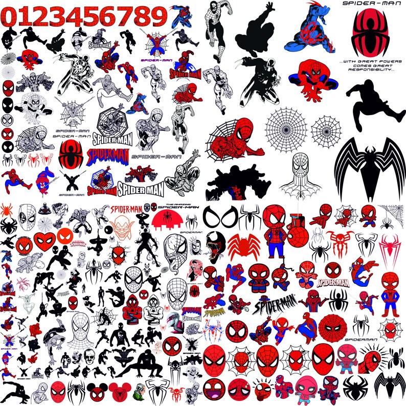 Spiderman Mega Svg Bundle, Spiderman SVG, Spiderman Png Files, Spider ...