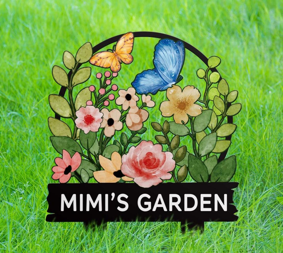 Custom Metal Garden Sign, Personalized Name Sign for Garden, Flower ...