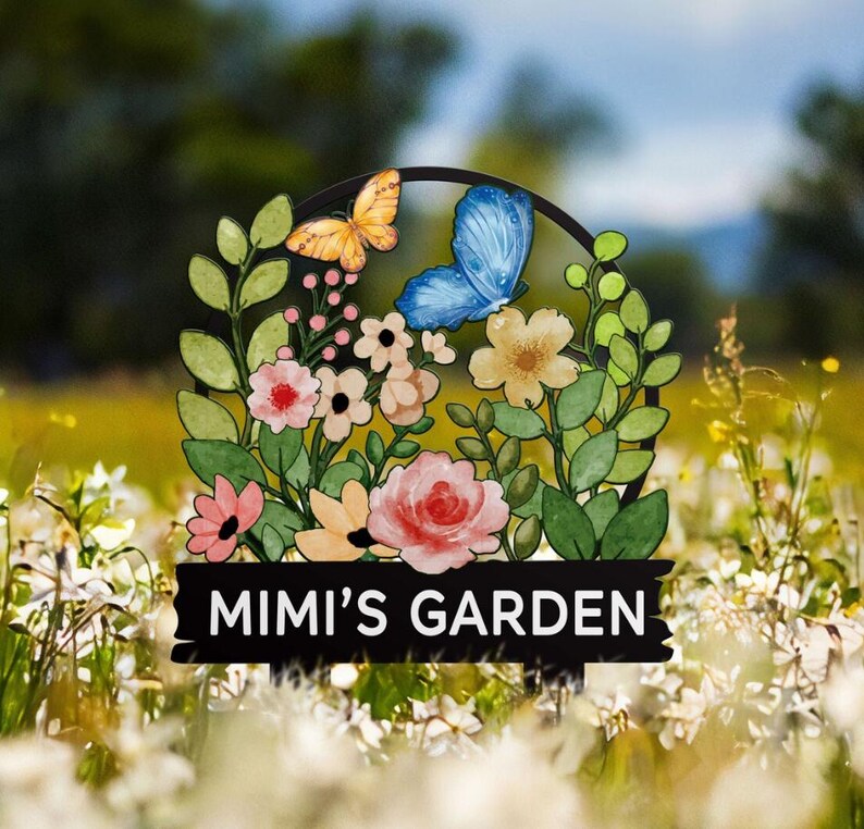 Custom Metal Garden Sign, Personalized Name Sign for Garden, Flower ...