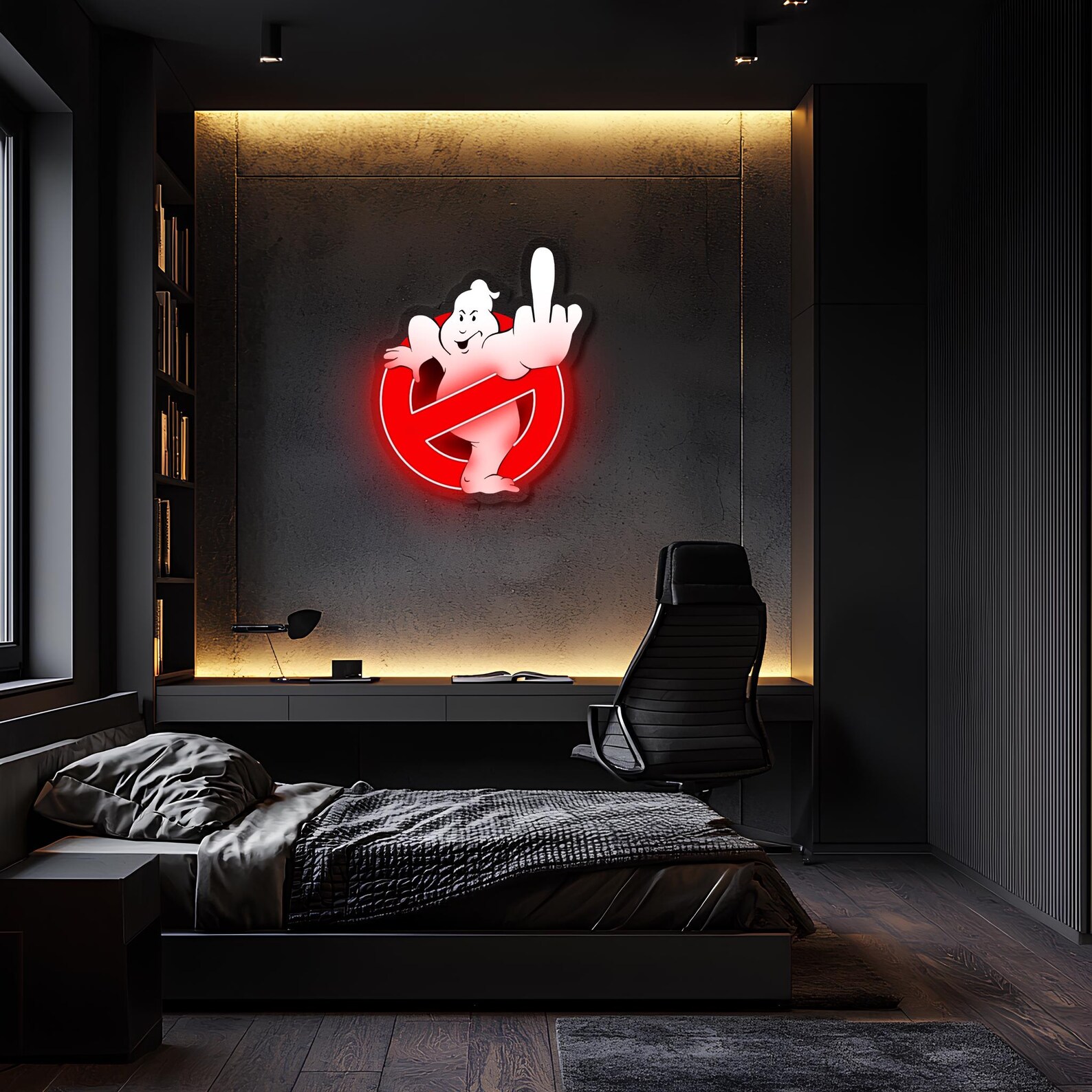 Ghostbusters UV Printed Neon, Neon Wall Art, Neon Light Sign, Custom ...