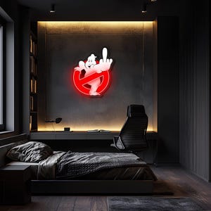 Ghostbusters UV Printed Neon, Neon Wall Art, Neon Light Sign, Custom ...