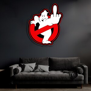 Ghostbusters UV Printed Neon, Neon Wall Art, Neon Light Sign, Custom ...