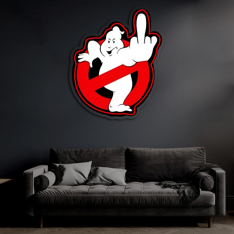 Ghostbusters UV Printed Neon, Neon Wall Art, Neon Light Sign, Custom ...