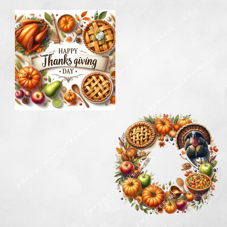Thanksgiving Clipart Set: Autumn Harvest Graphics (PNG Download - Etsy