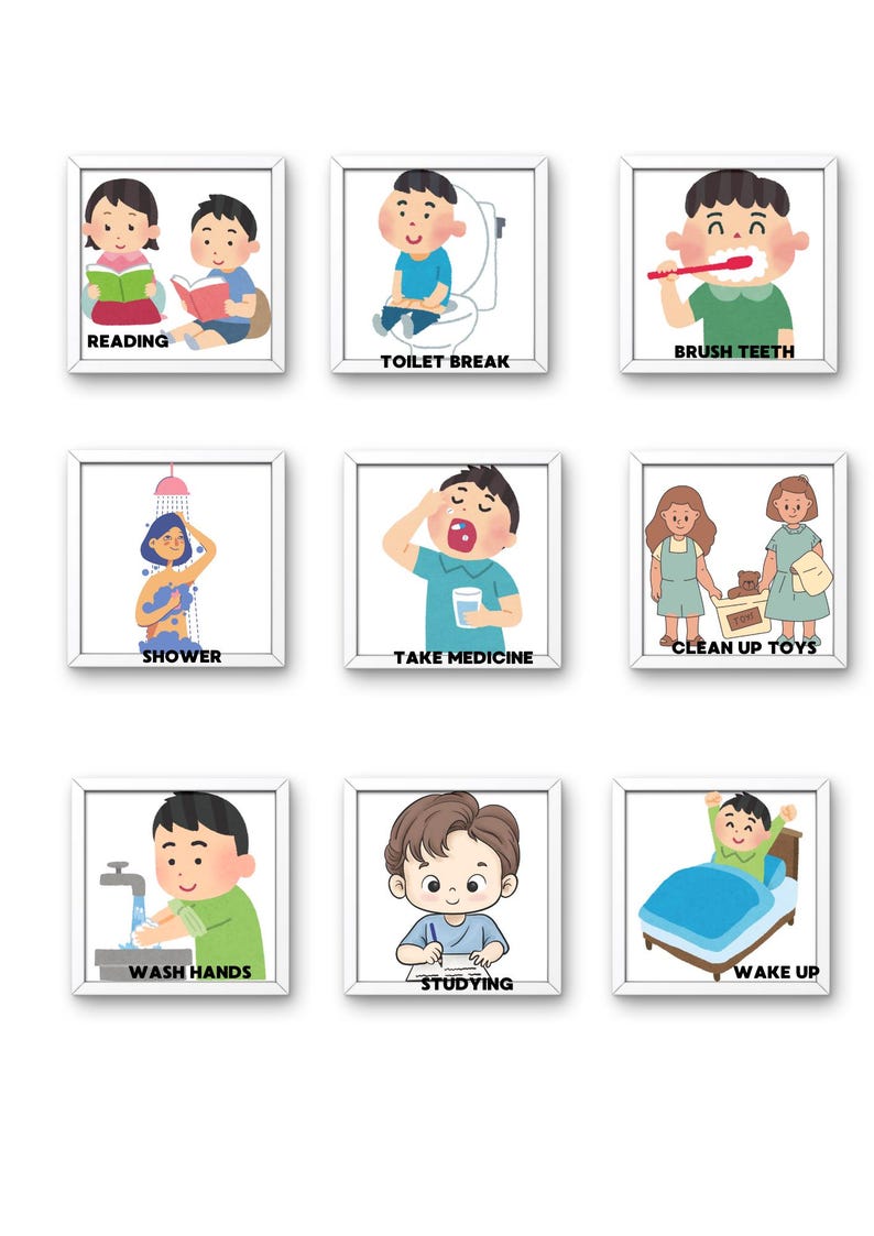 Tabla de rutinas visuales para niños con discapacidades / Cuadro de ...