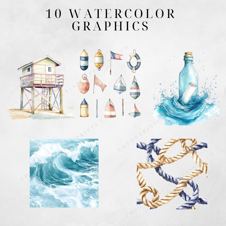 Nautical Clipart Bundle| Anchor, Lighthouse, Sailboat, Starfish PNG ...