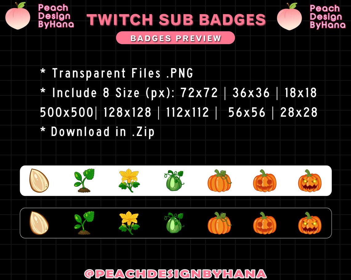 12x Ghost - Pumpkin Sub Badges for Twitch, Youtube, Discord - Spooky ...