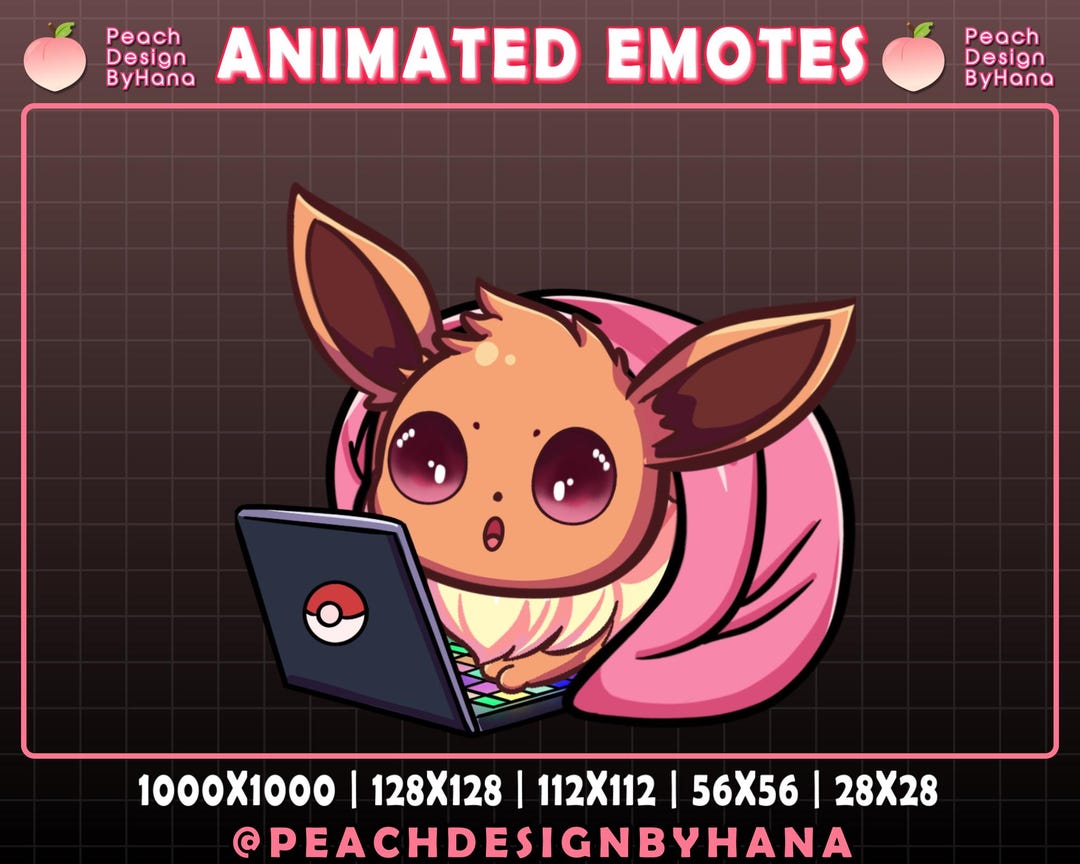 Animated Eevee Types Laptop Emote for Twitch, Youtube, Discord, Eevee ...