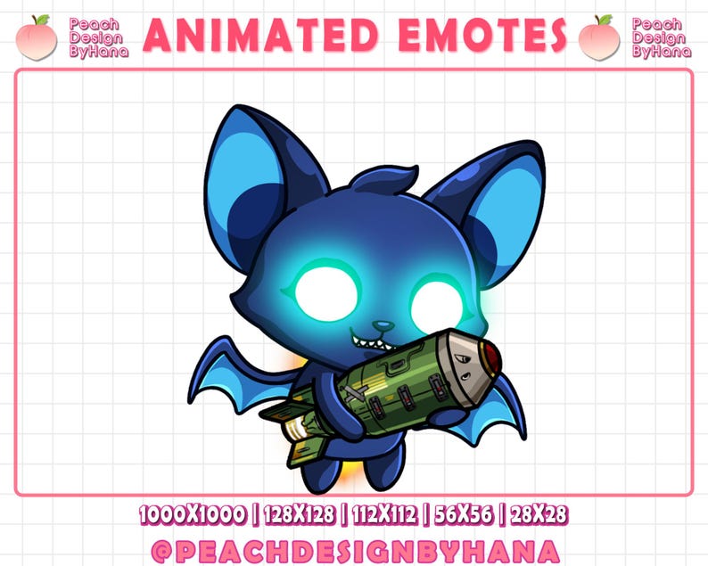 Animated Bomb - Bat Emote for Twitch, Youtube, Discord, Fire Animated ...