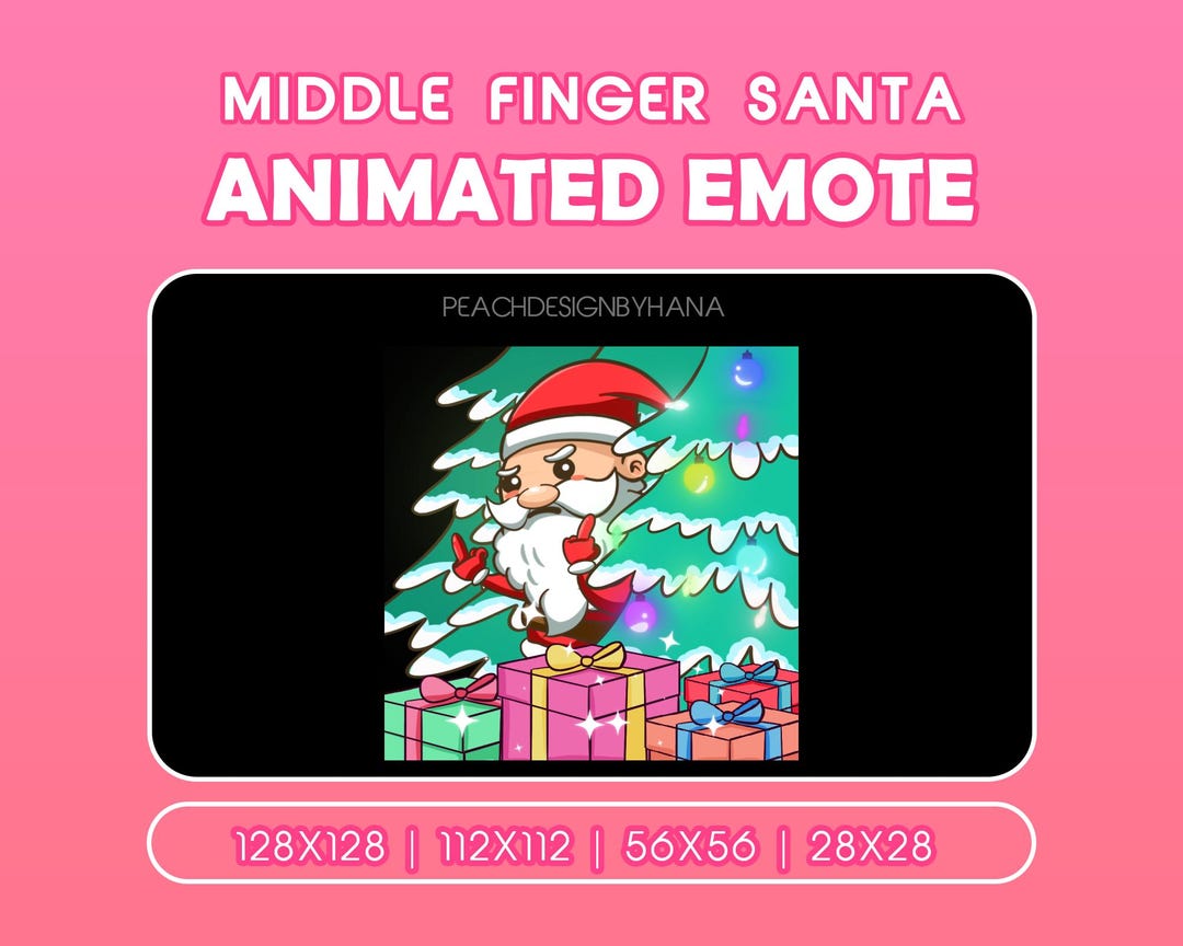 Animated Middle Finger Santa Claus Emote for Twitch, Youtube and ...