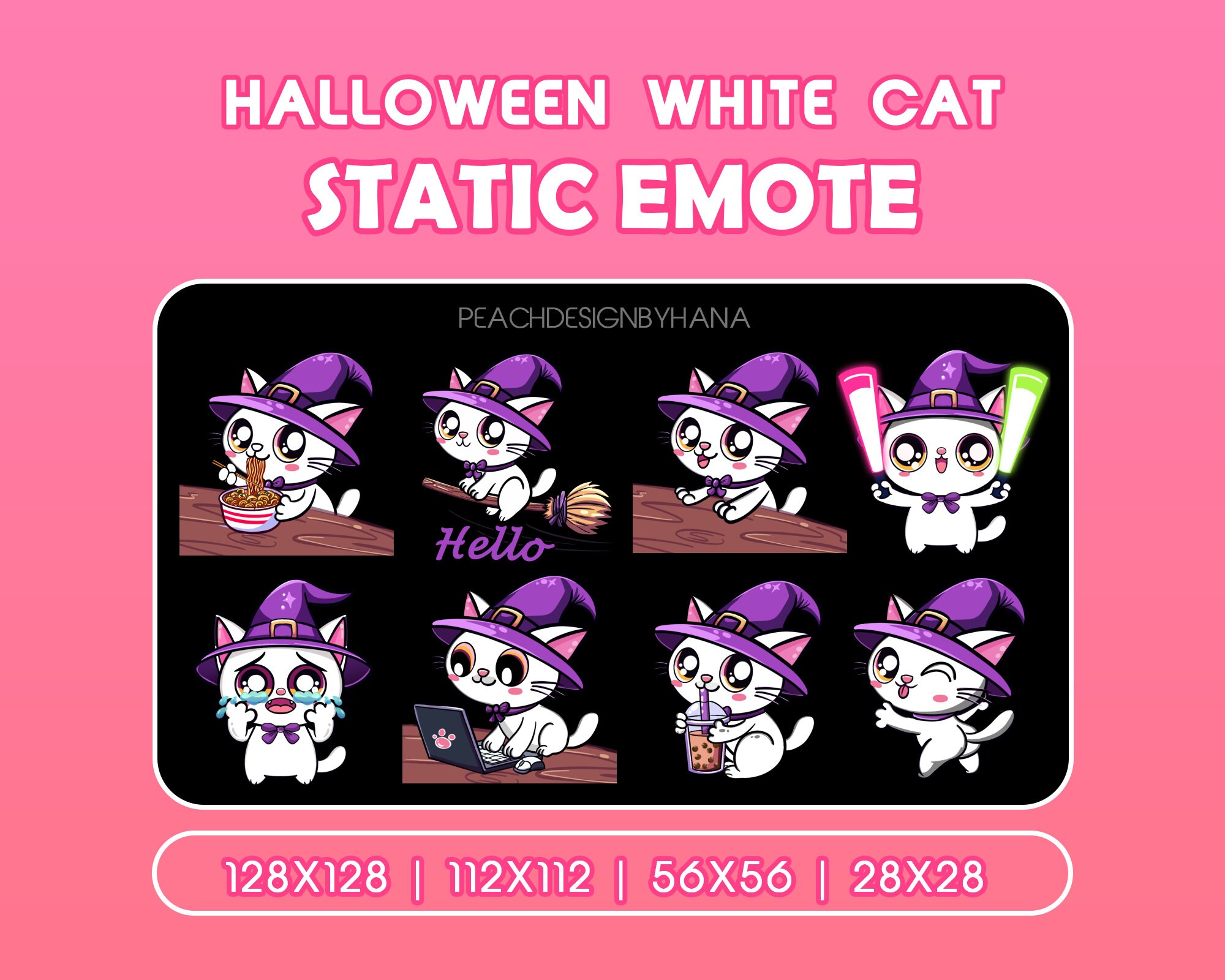 8xcute White Cat Emote for Twitch, Youtube, Discord, Funnycat Emote for ...