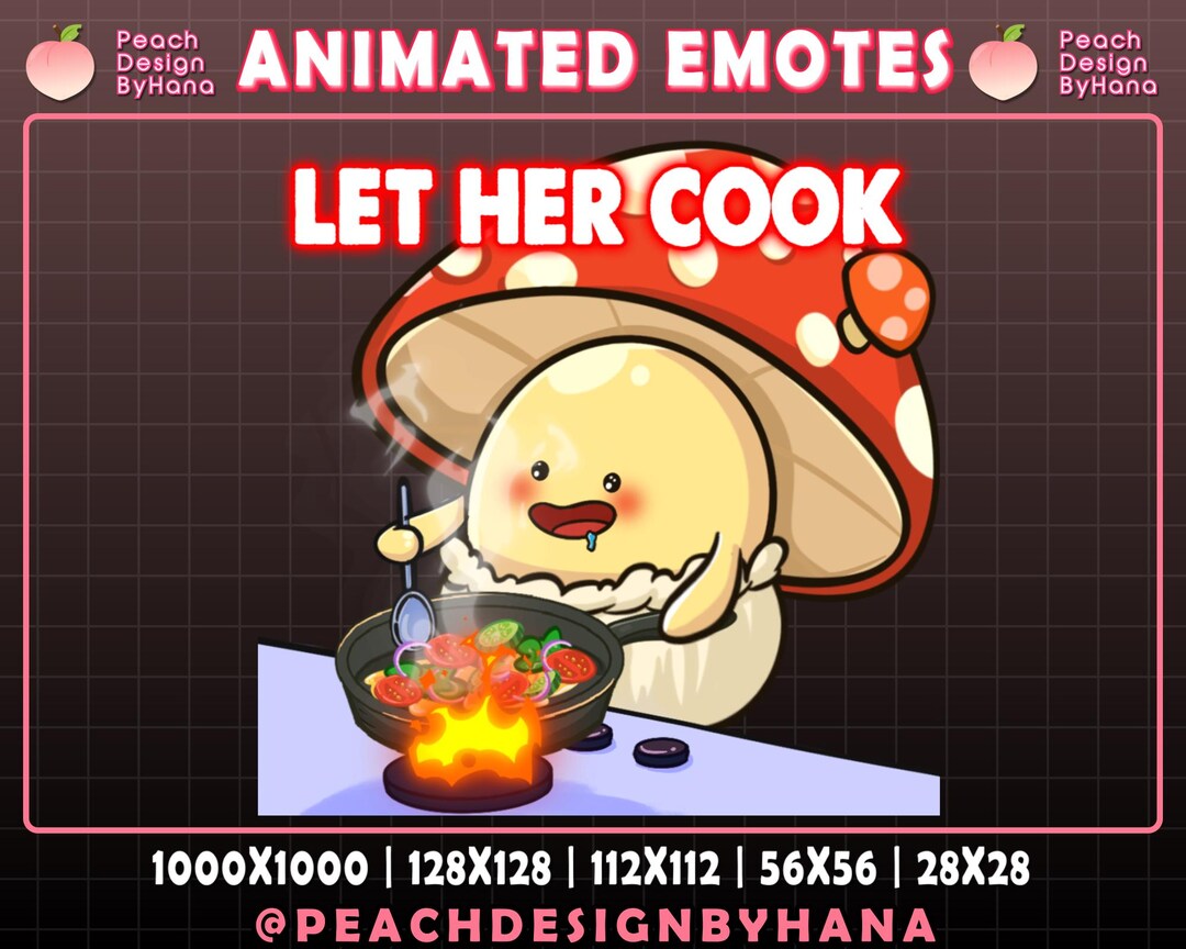 Animated Cute Mushroom Emote for Twitch, Youtube, Discord, Let Her Cook ...