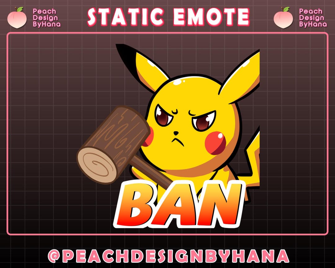 Pikachu Ban Hammer Emote for Twitch & Discord – Funny Static Pokémon ...
