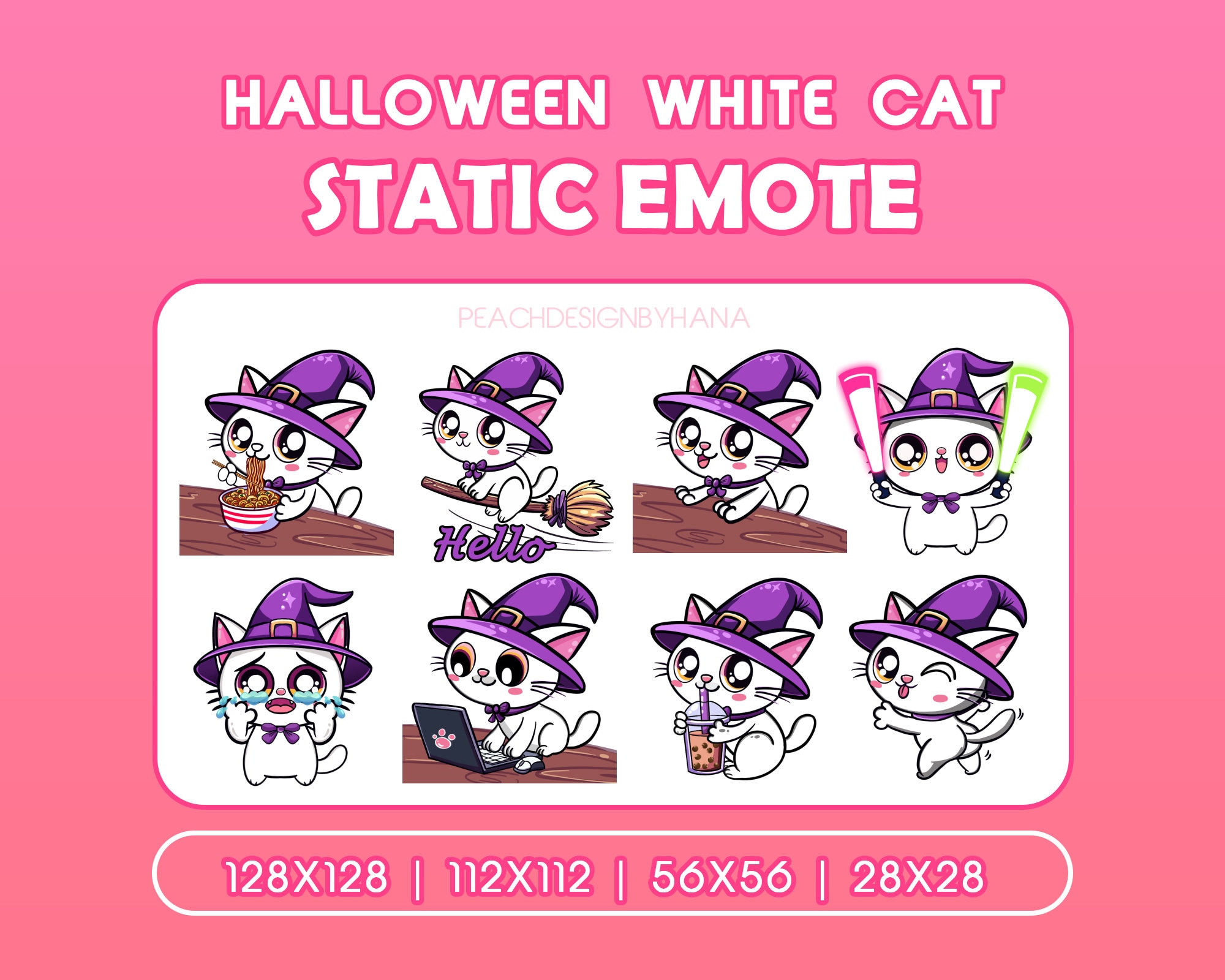 8xcute White Cat Emote for Twitch, Youtube, Discord, Funnycat Emote for ...