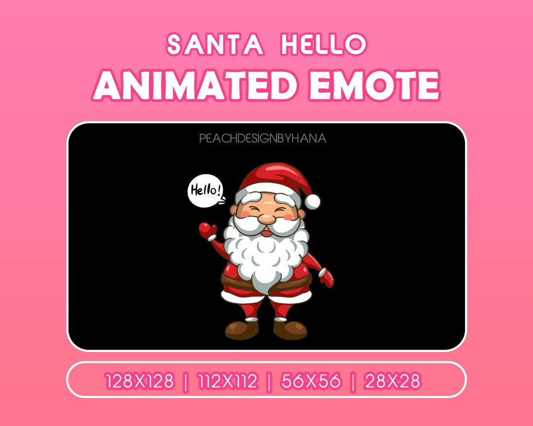 Animated Santa Claus Hello Emote for Twitch, Youtube, Discord ...
