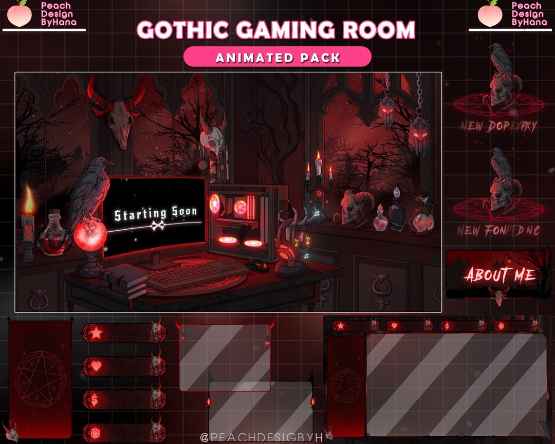 Animated Halloween Gothic Gaming Room Stream Package| Gothic Twitch ...