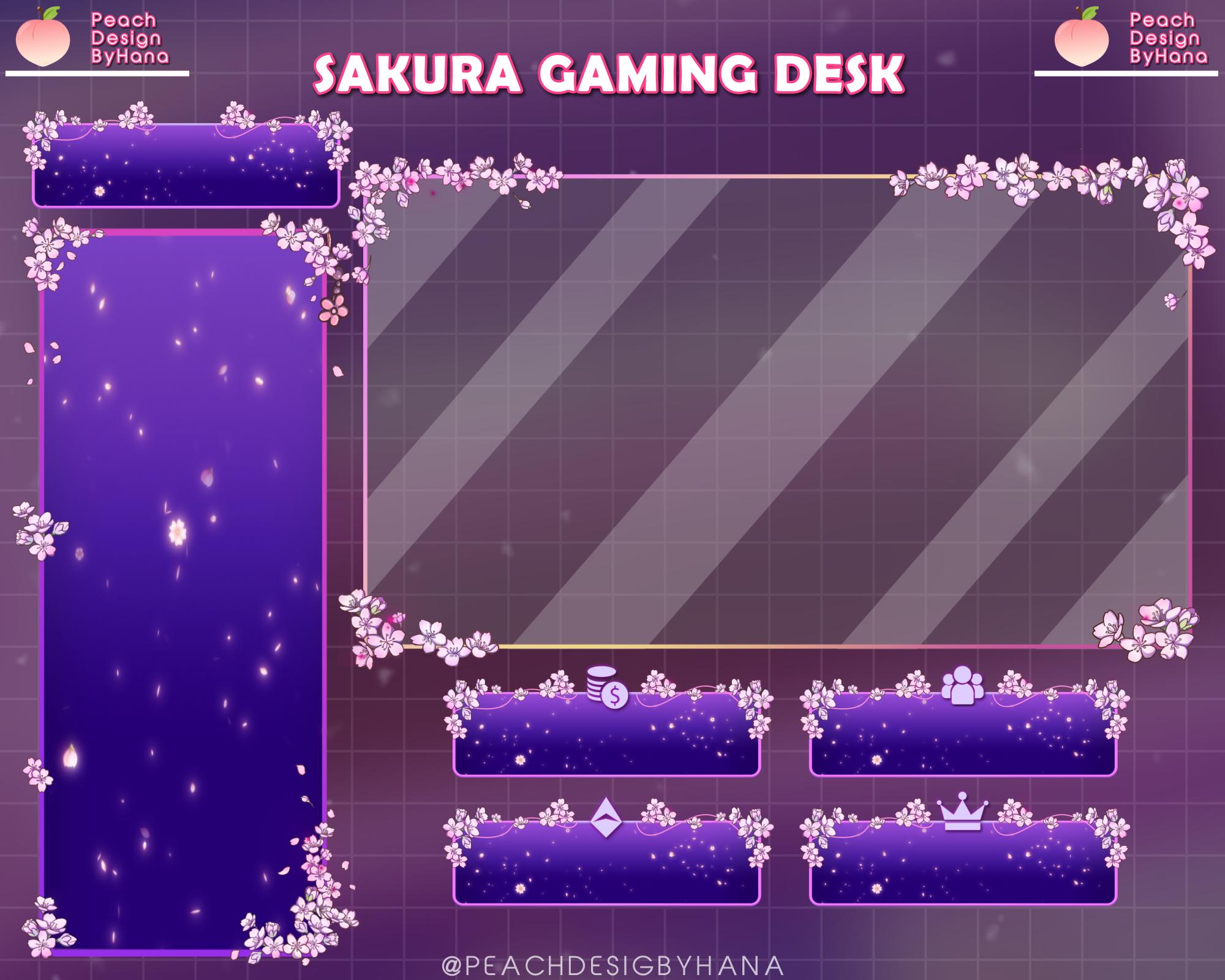 Animated Twitch Sakura Console Overlay - Cherry Blossom Stream Screen ...