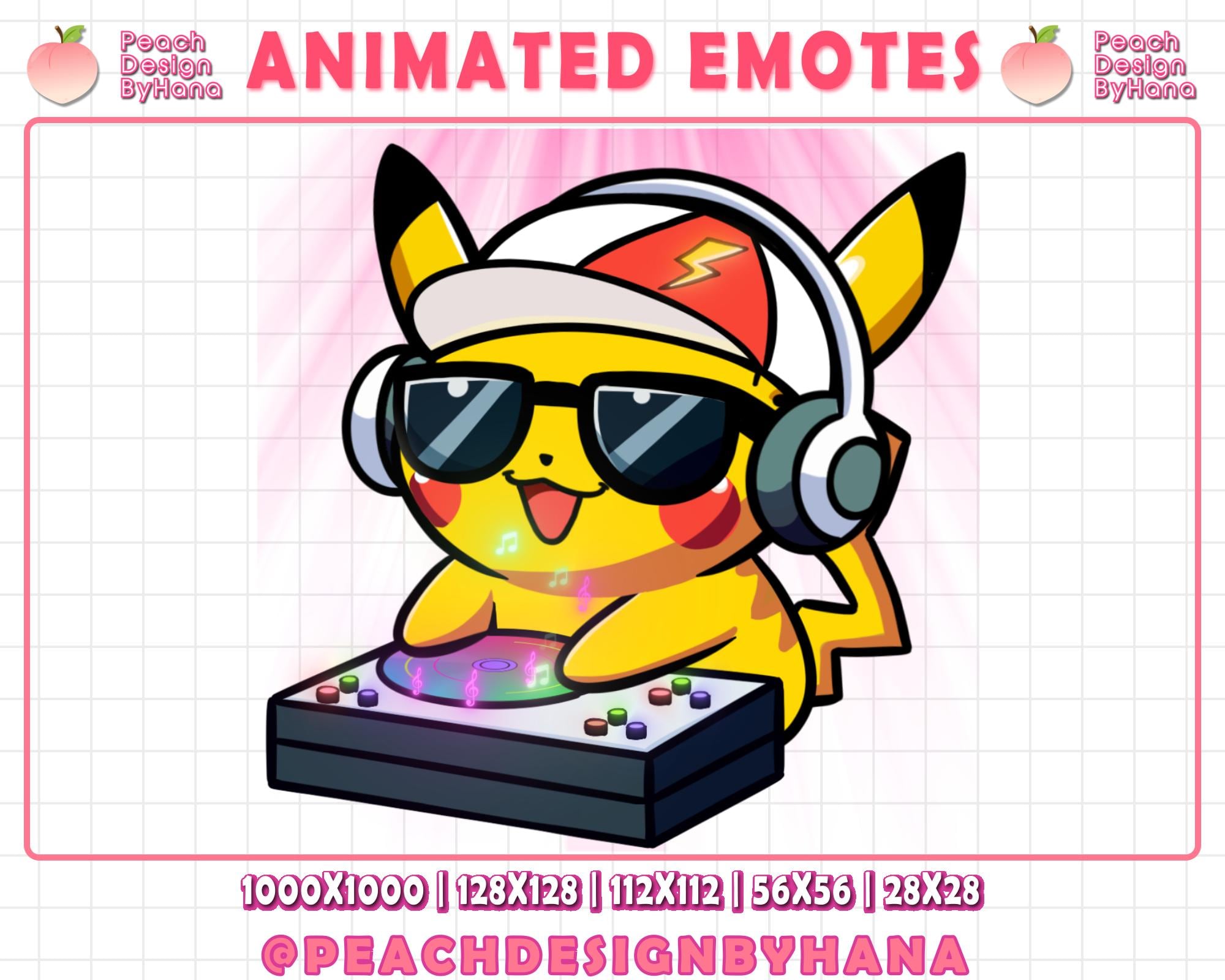 Animated Pikachu DJ Emote for Twitch, Youtube, Discord, Funny Emote ...