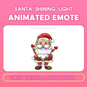 Animated Santa Claus Lights Emote for Twitch, Youtube and Discord Cute ...