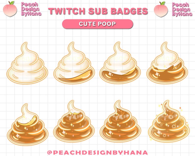 Funny Poop Sub Badges for Twitch, Discord, Youtube (digital Download ...