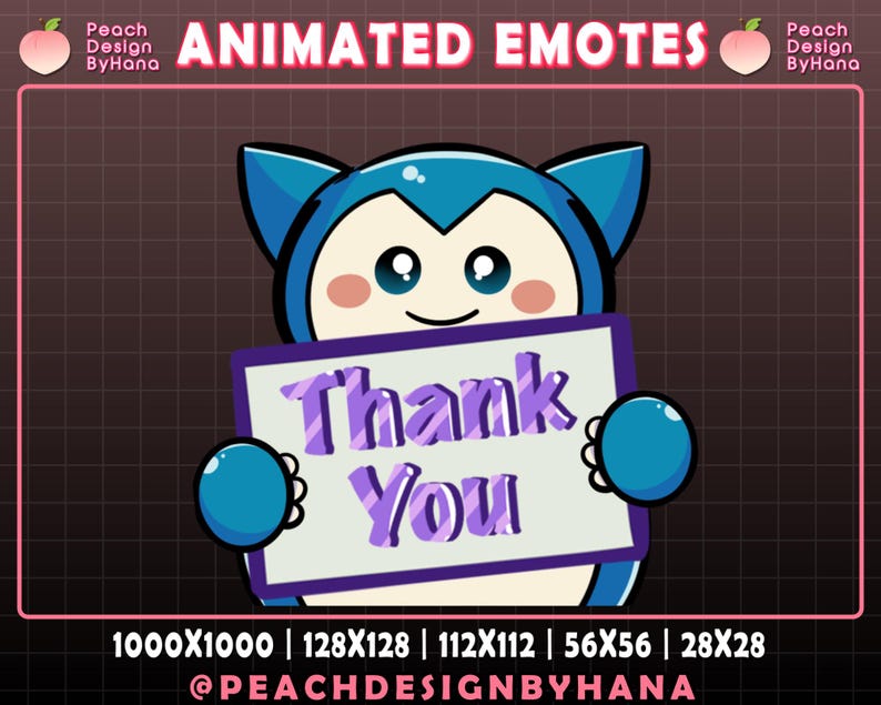Animated Snorlax Thank You Emote for Twitch, Youtube, Discord, Funny ...