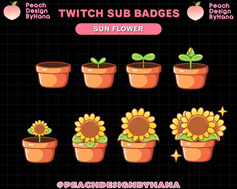 8x Sunflower Sub Badges for Twitch, Youtube and Discord - Donated ...