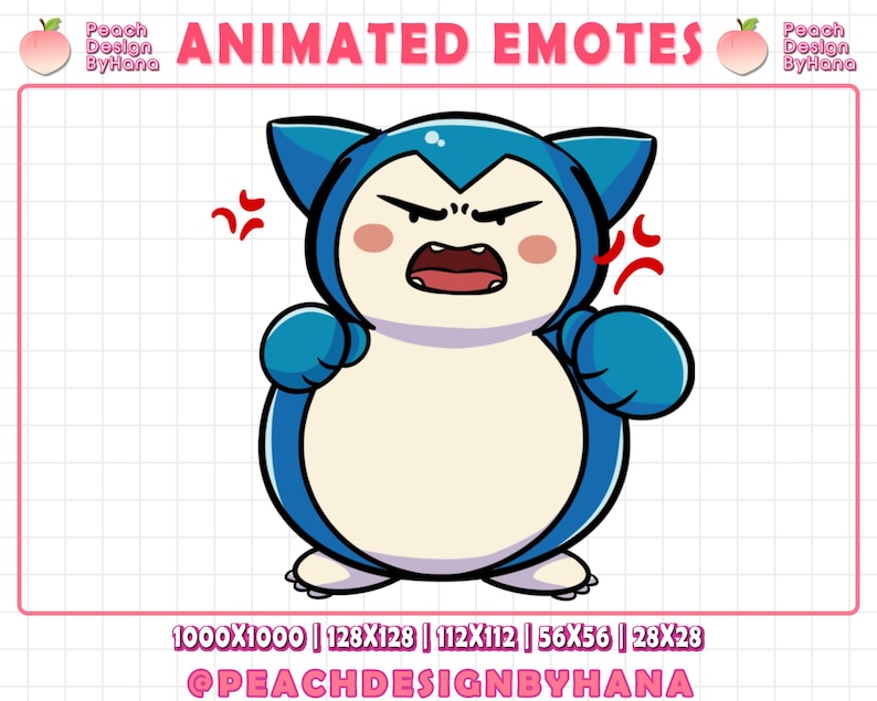 Animated Snorlax Angry Emote for Twitch, Youtube, Discord, Funny Emote ...