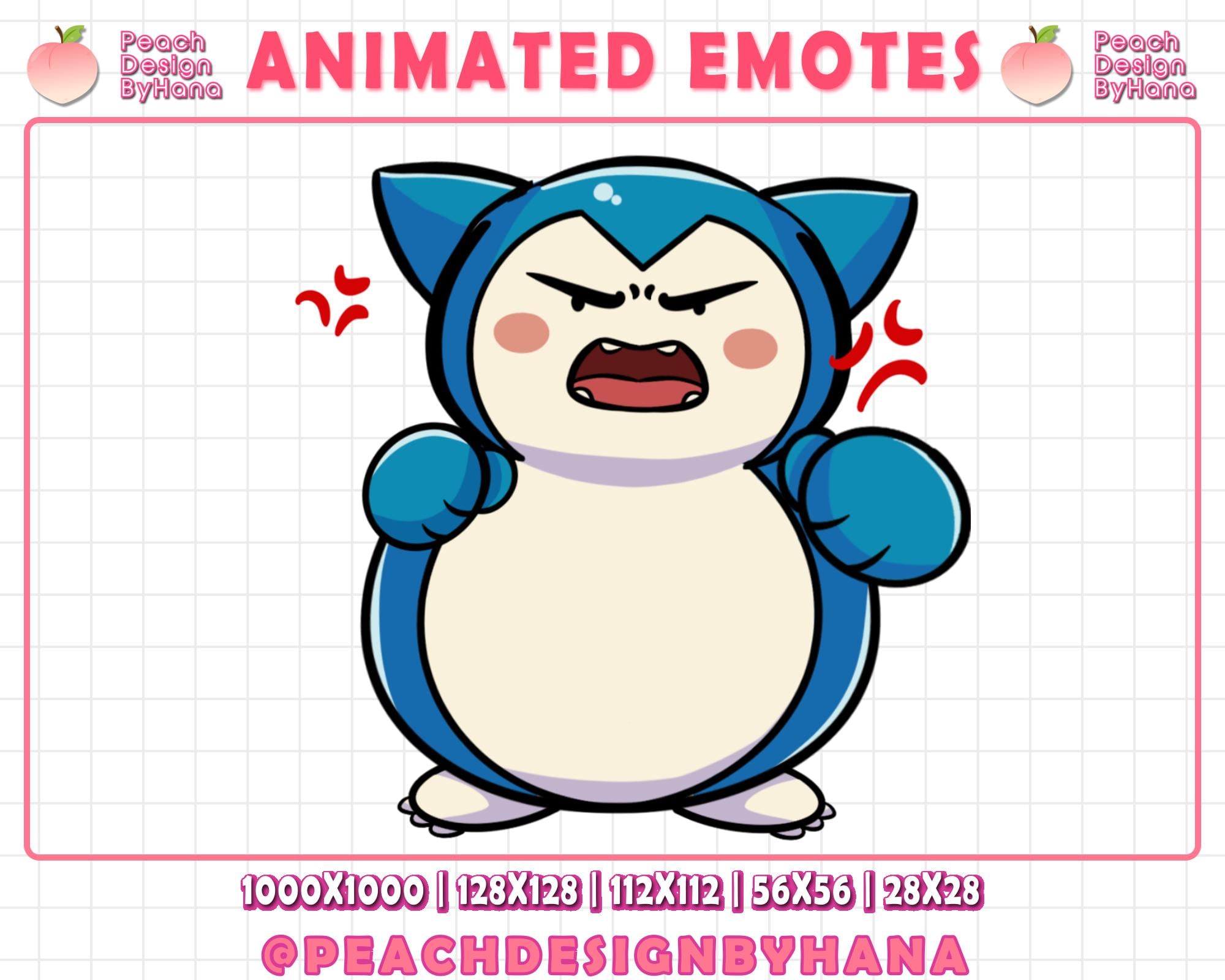 Animated Snorlax Angry Emote for Twitch, Youtube, Discord, Funny Emote ...