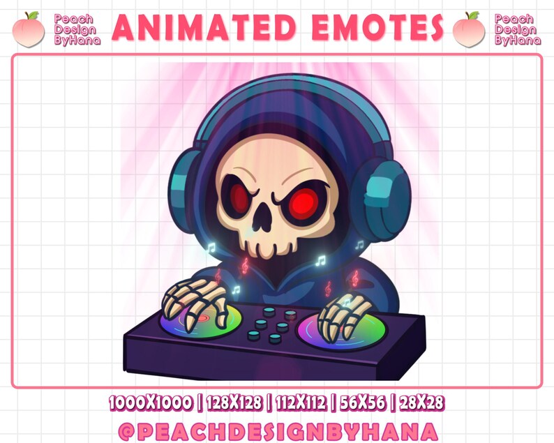 Animated Skull Reaper DJ Emote for Twitch, Youtube, Discord, Grim ...